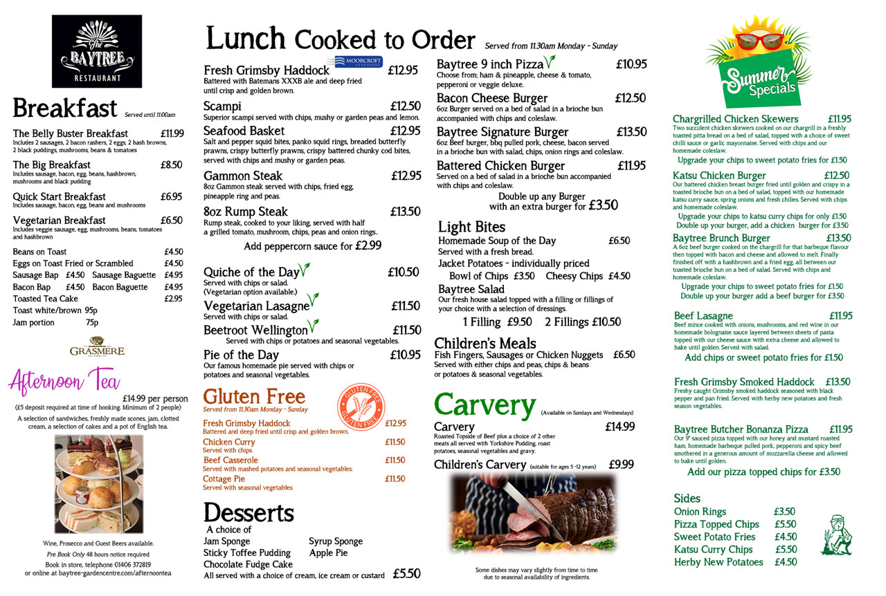 Eating out at Baytree Garden Centre's Restaurant